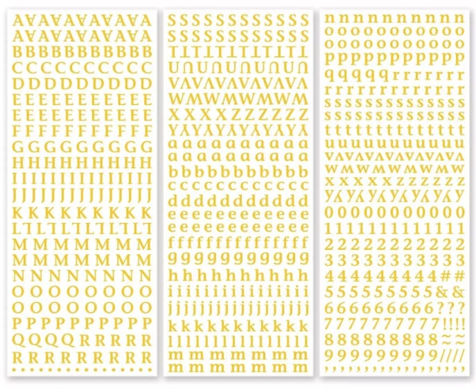 Yellow Classic Mini ABC/123 Stickers - The Scraptivist